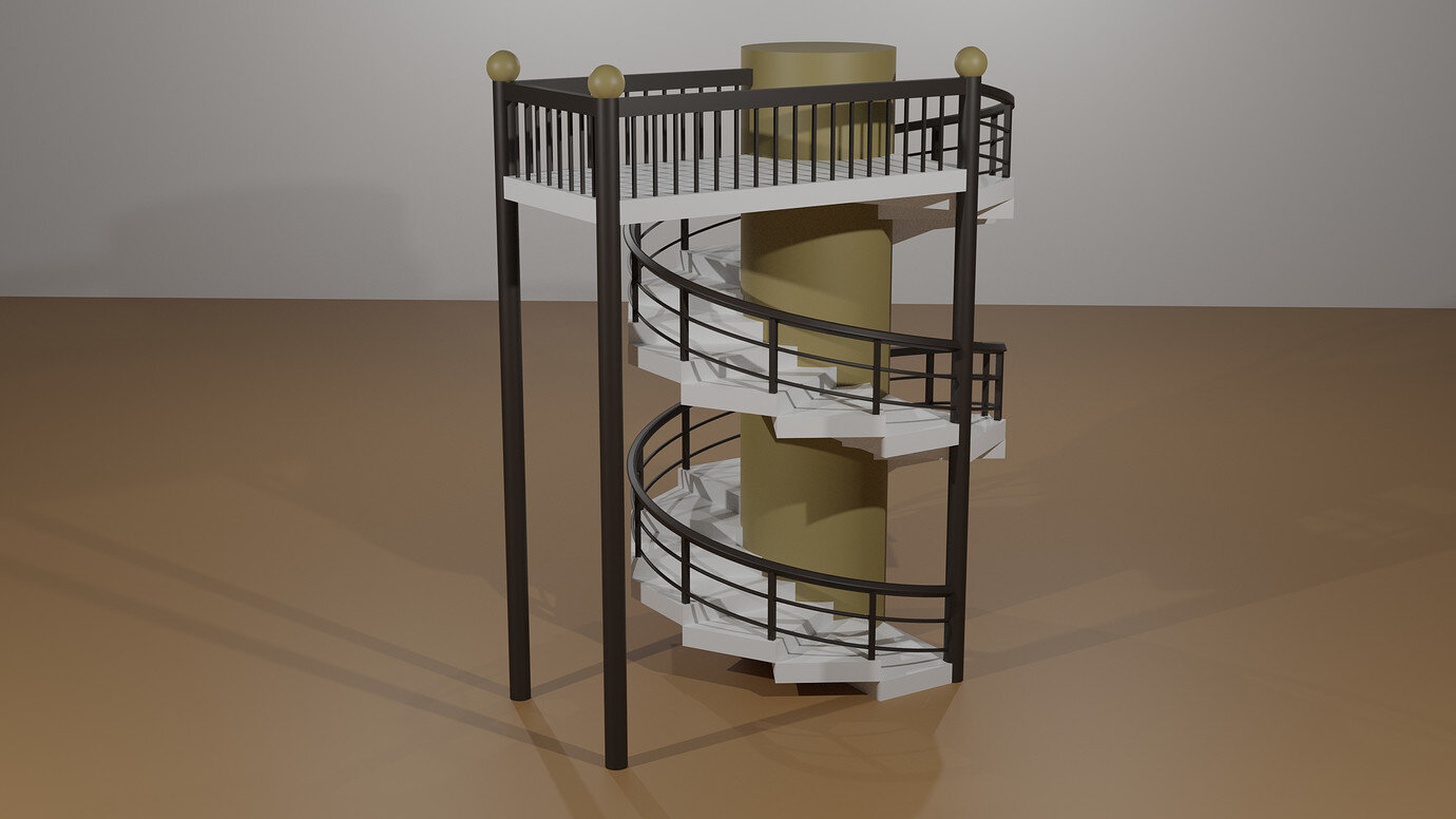 First Rendered Scene (Observatory with Spiral Staircase) - Show ...