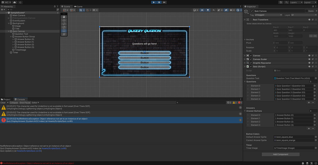 NullReferenceException - Ask - GameDev.tv