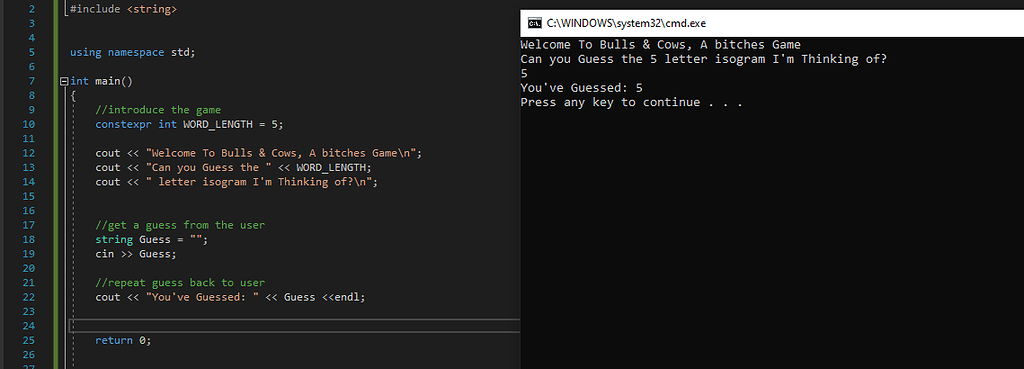 Screen shot of Code and Console - Show - GameDev.tv