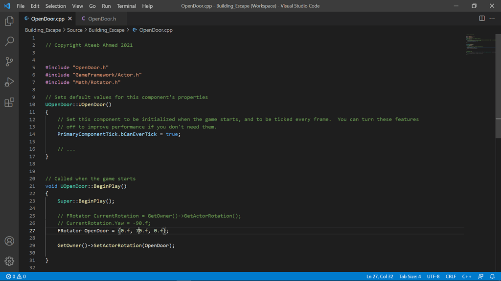 My Building Escape after Rotating An Actor With Code lecture - Show - GameDev.tv