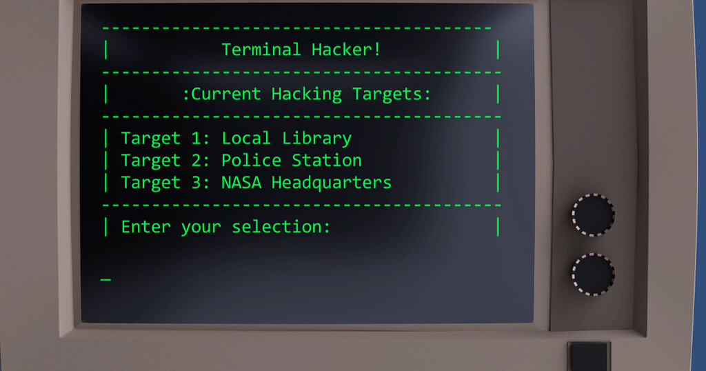 Terminal Hacker Main Menu - Show - GameDev.tv