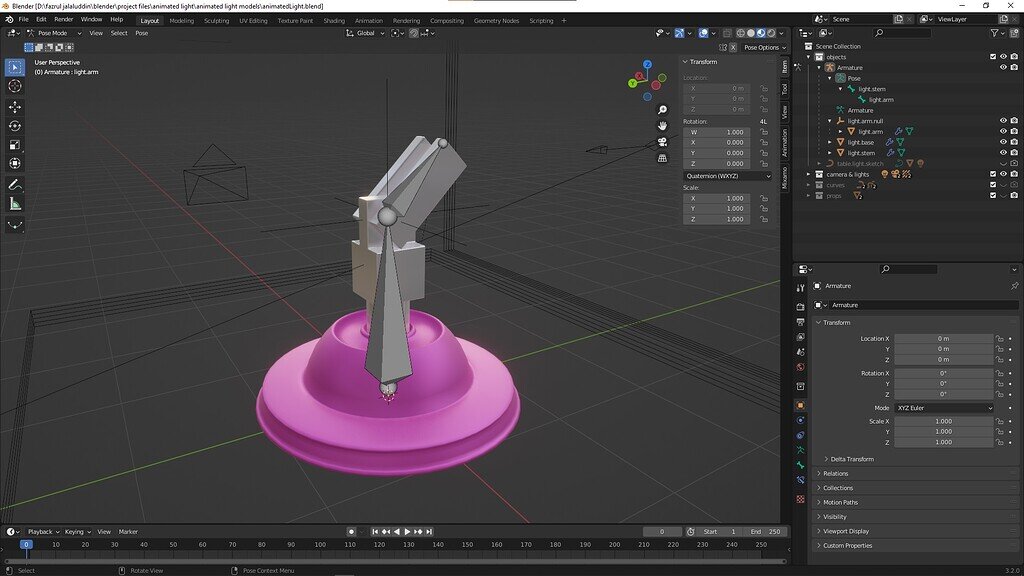 Problem with applying armature on my light model - Ask - GameDev.tv