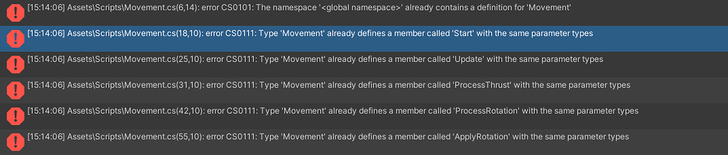 I am getting errors on ProjectBoost - Multiple Audio Clips - Ask - GameDev.tv