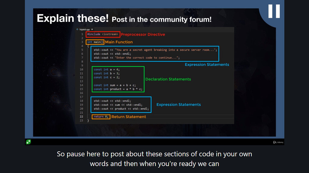 Statements - Talk - GameDev.tv
