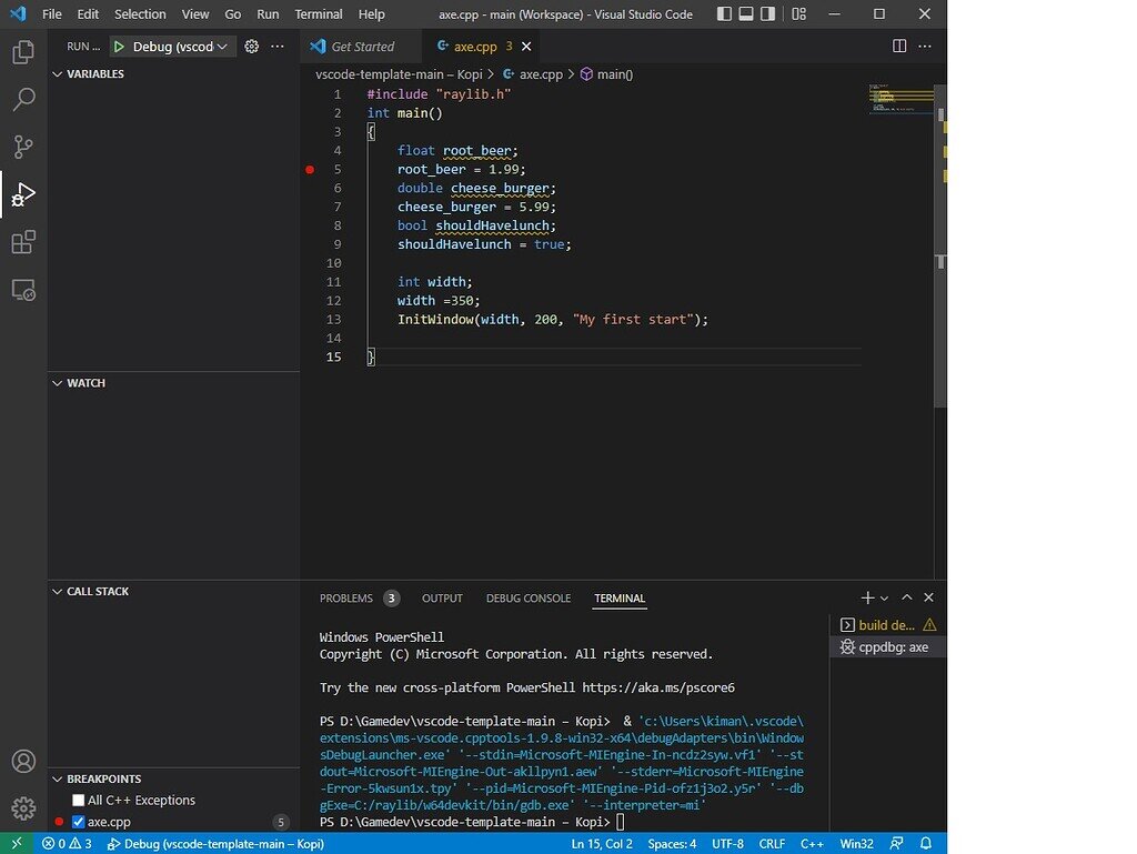 C++ fundamentals axe game; - Ask - GameDev.tv