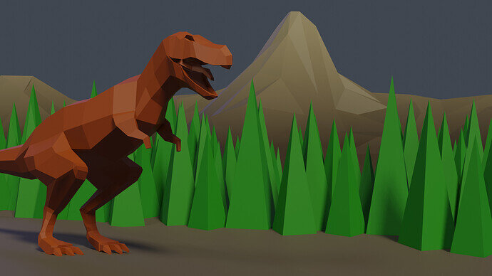 Low poly T-Rex - Show - GameDev.tv