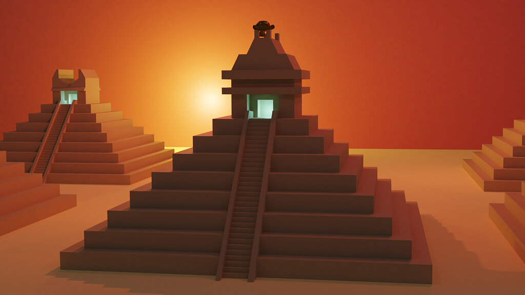 Simple Mayan Pyramids... in a desert sunset - Show - GameDev.tv