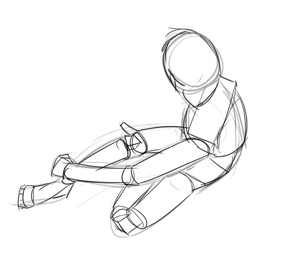 how to draw a figure sitting down