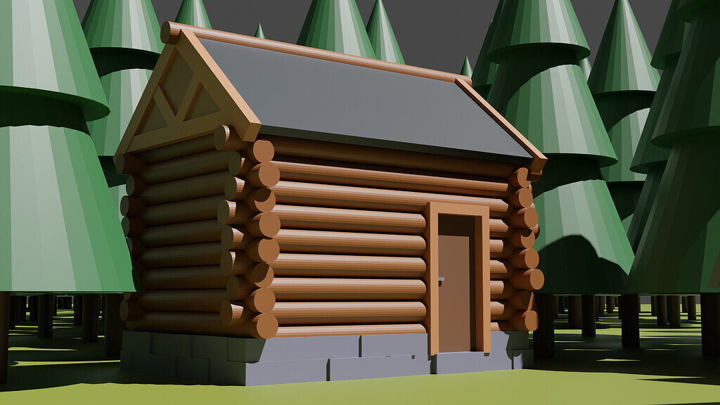 Hut in the forest, my first render - Show - GameDev.tv