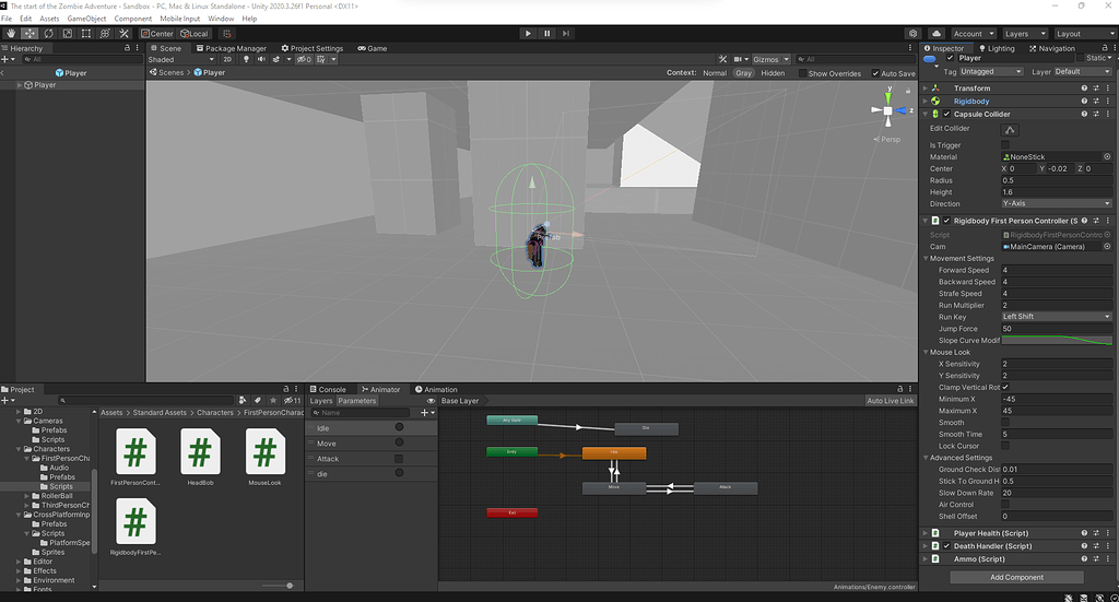 Help needed Zombie runner WASD keys have stopped working - Ask - GameDev.tv