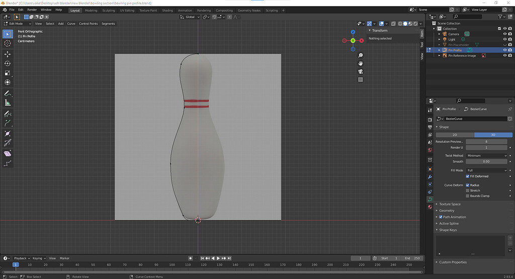 Bowling Pin Profile Start Missing Arrows - Show - GameDev.tv