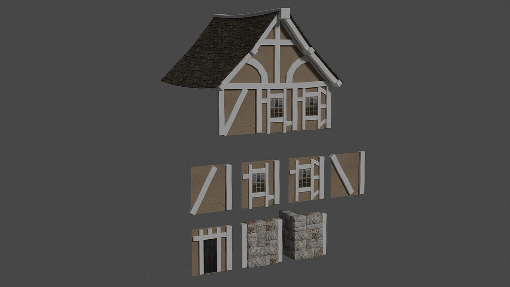 The modular building parts with textures - Show - GameDev.tv