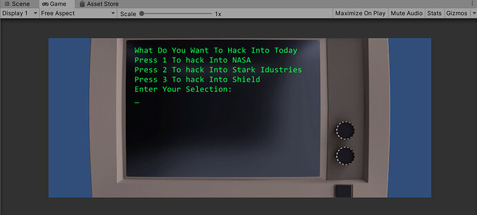 Terminal Hacker Menu - Show - GameDev.tv