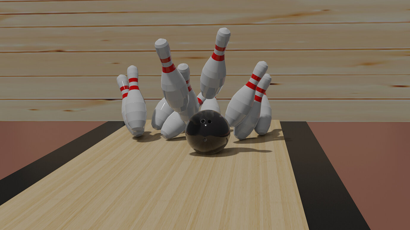 Bowling Ball Strike with Ambient Occlusion and Reflection - Show ...