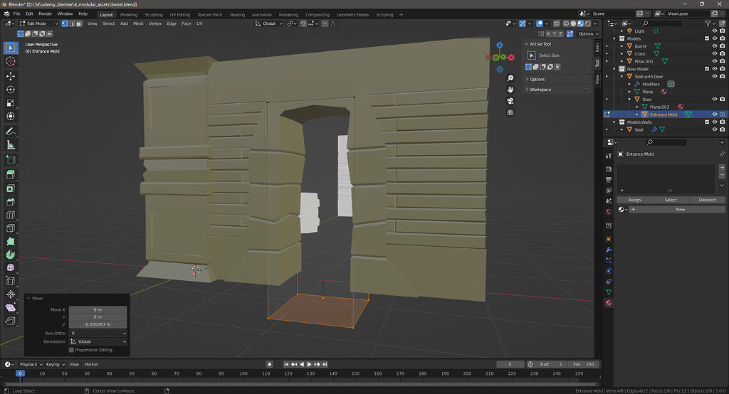 Doorway with Boolean Modifier Issues Resolved - Show - GameDev.tv