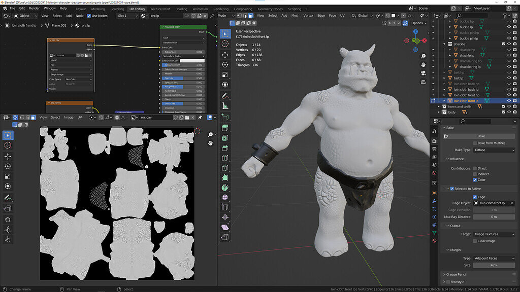 Problem with baking cloth (multires originally) - Ask - GameDev.tv