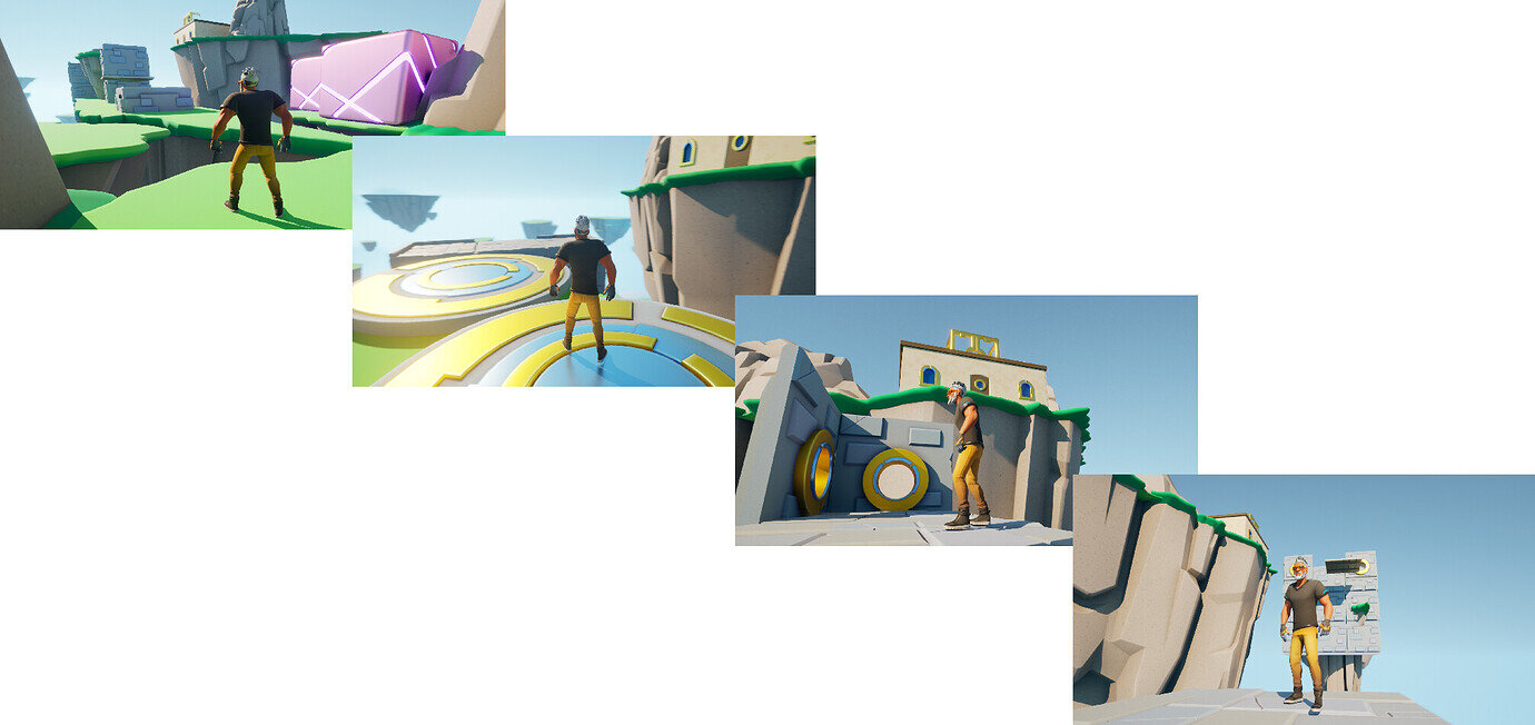 Photo collage from the first project in Unreal Engine 5 - Show - GameDev.tv