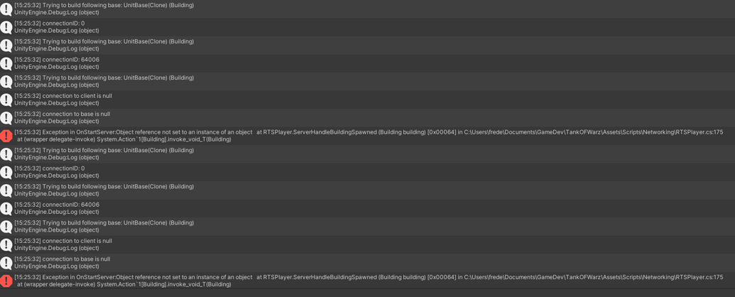 A base building does not get connectionToClient when starting game? - Ask - GameDev.tv