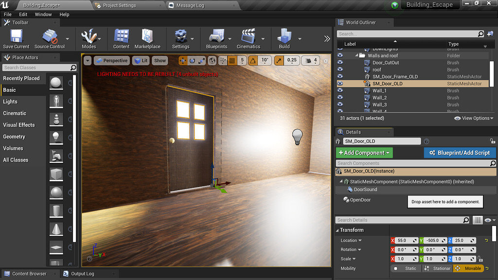 My Building Escape after SFX & Audio Clips lecture - Show - GameDev.tv