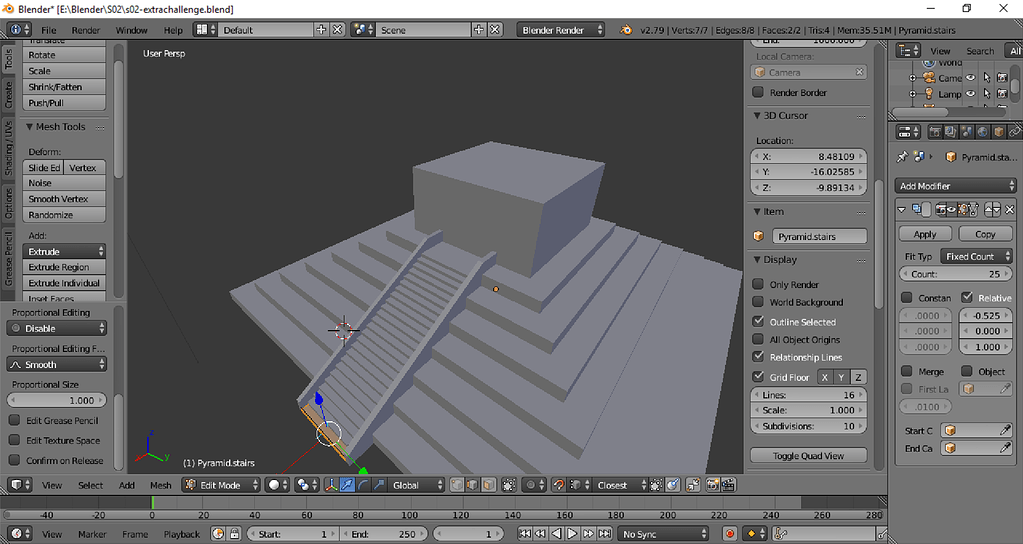 Challenge - Arrays Modifier - Stairs - Talk - GameDev.tv