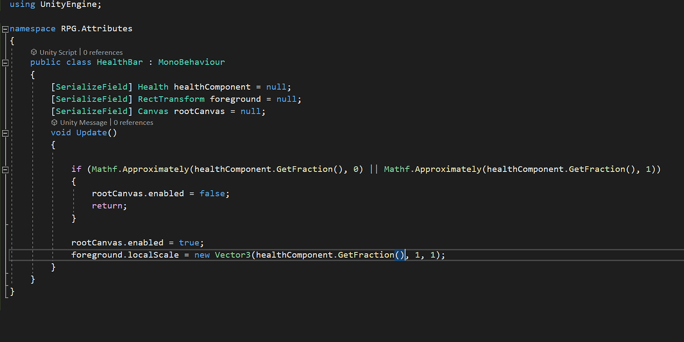 Strange transform.localscale foreground error - Ask - GameDev.tv