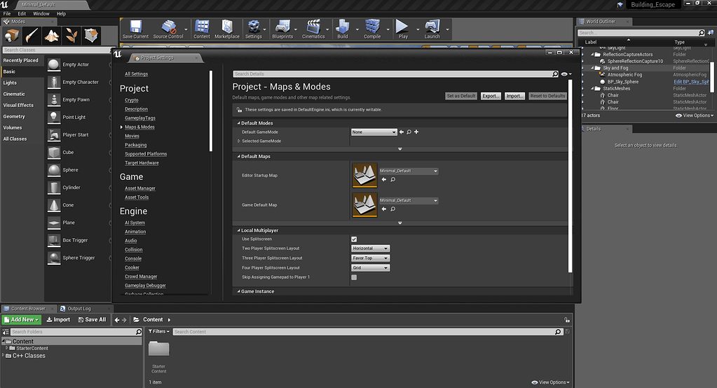 Building Escape not available in Startup Map - Ask - GameDev.tv