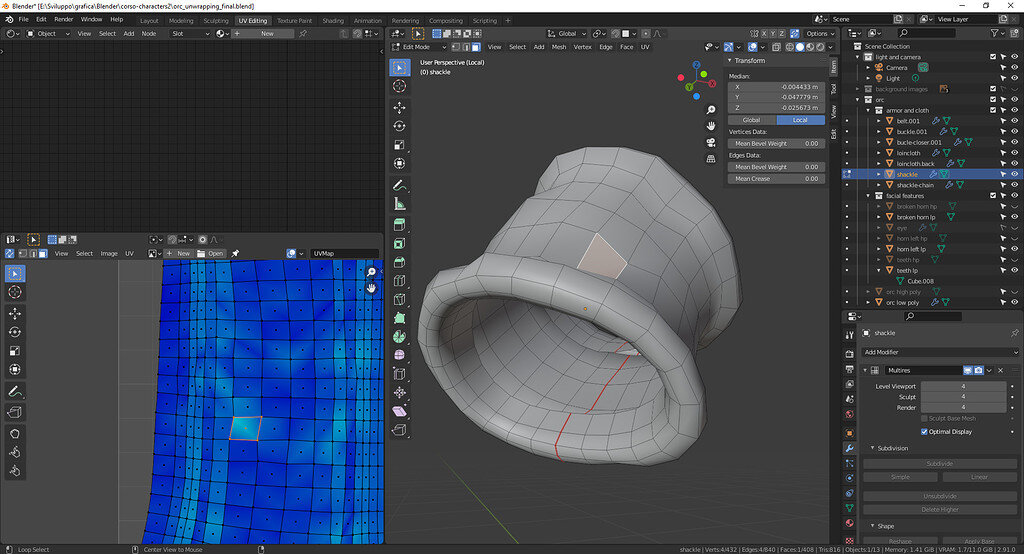 Problem fixing an UV face of an object with Multires modifier - Ask - GameDev.tv