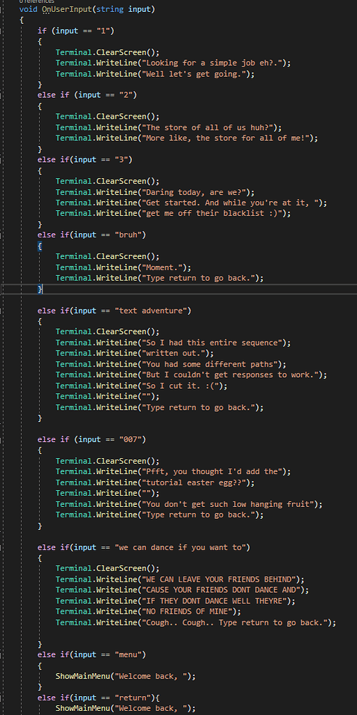 Code for some inputs! - Show - GameDev.tv