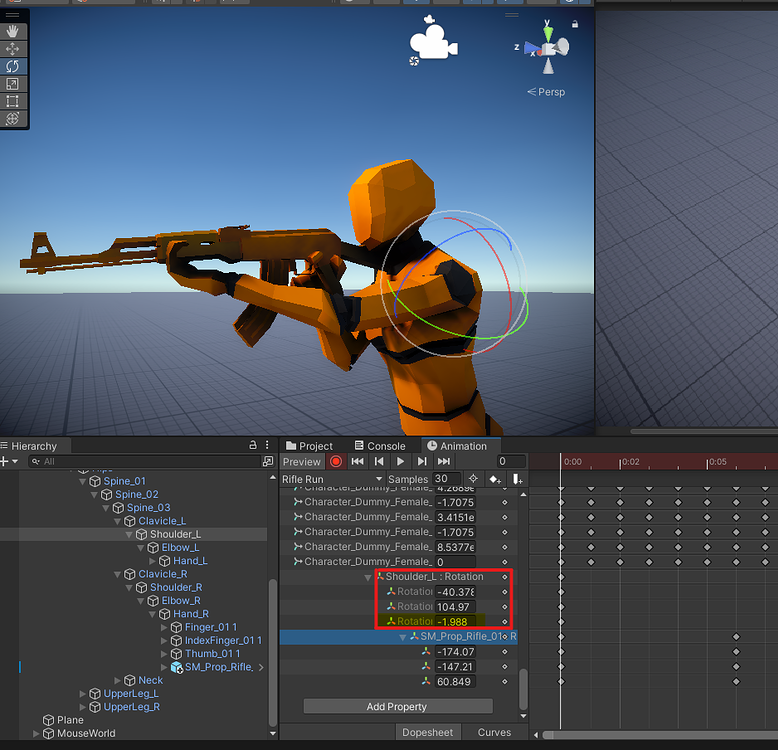 Impossible to modify dummy animation itself? - Ask - GameDev.tv