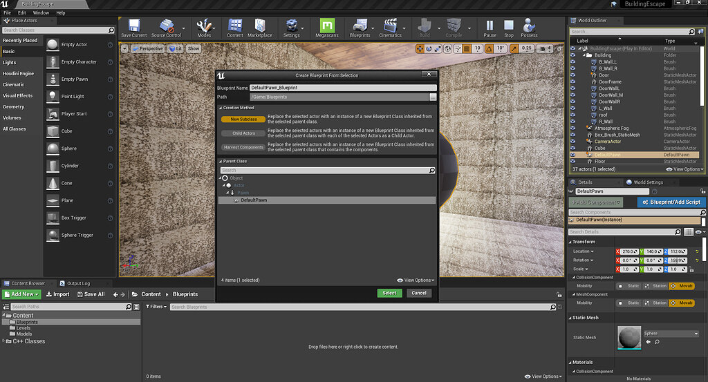 Problems with Converting actor to Blueprint - Ask - GameDev.tv