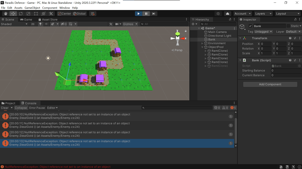 Bank Script not working - Ask - GameDev.tv