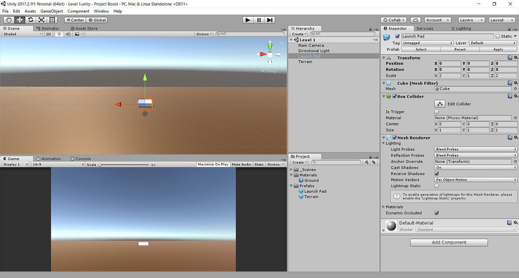 Setting up the scene for Project Boost - Talk - GameDev.tv