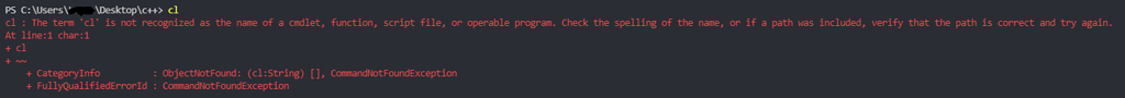 Cl Is Not Recognized In The Vsc Terminal Using Powershell Ask Gamedevtv