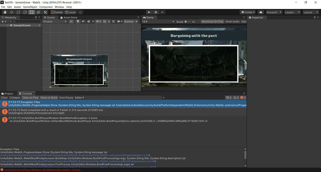Unable to build and run - Ask - GameDev.tv