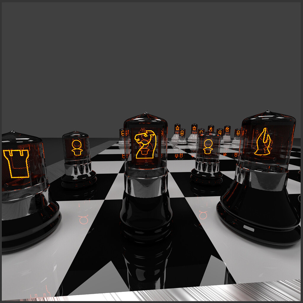 Nixie Tube Chess Set in Cycles Render - Talk - GameDev.tv