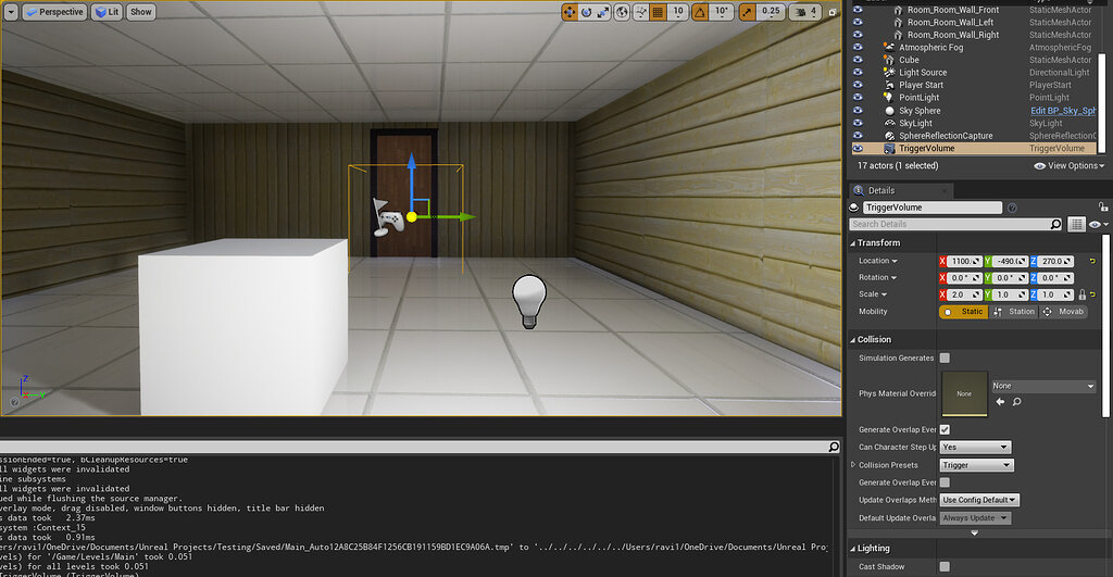Trigger Volume is not allow to pass StaticMeshActor - Ask - GameDev.tv