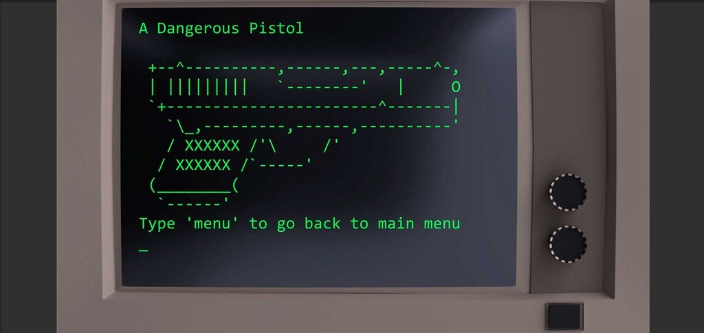A Dangerous Pistol (ASCII Art Win Screen) - Show - GameDev.tv