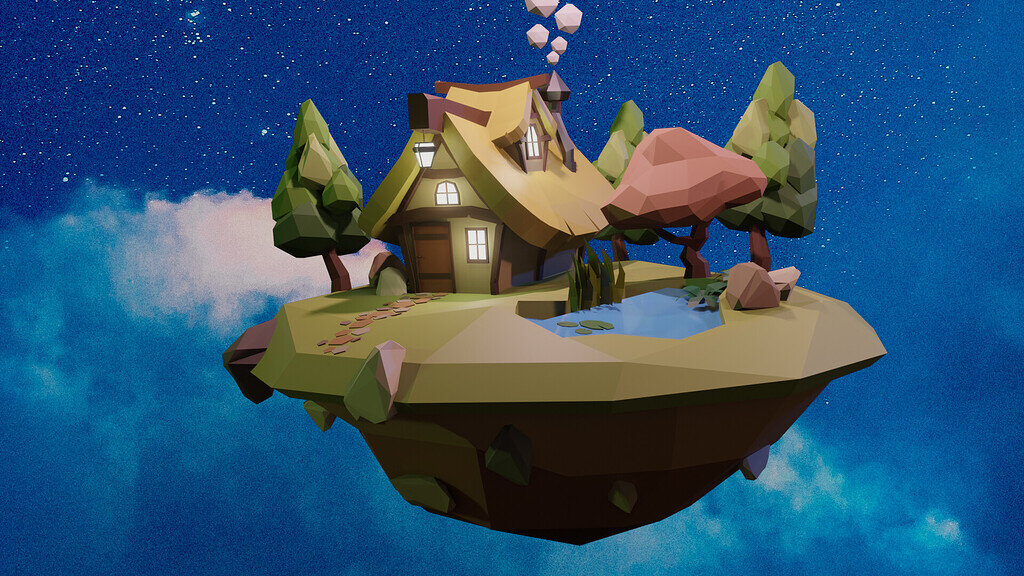 Night Sky Low Poly Render - Show - GameDev.tv