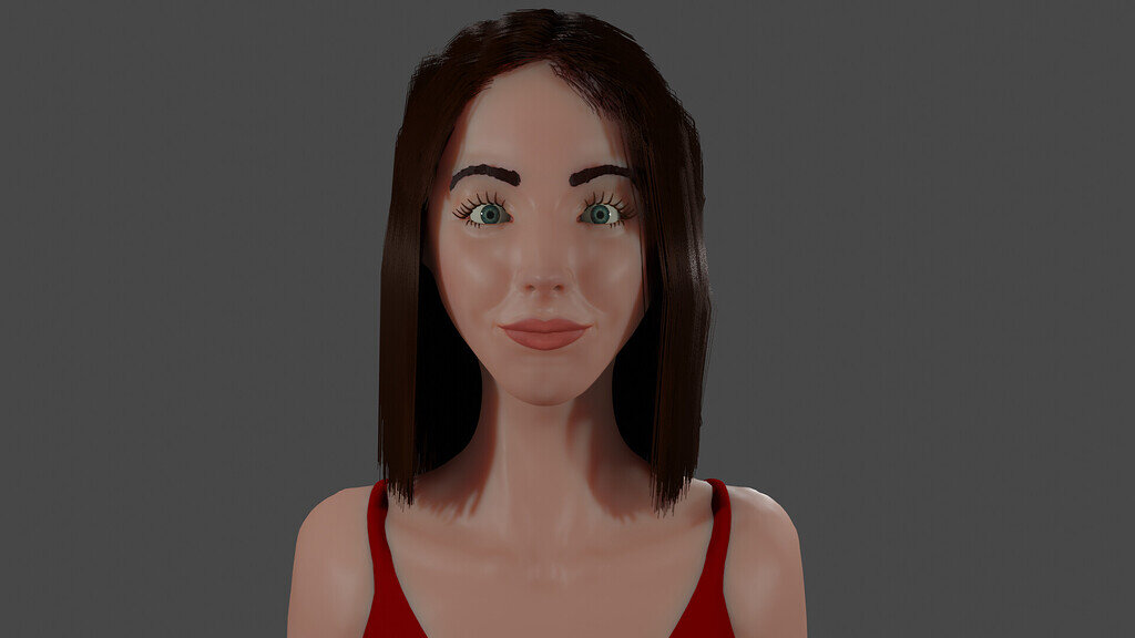 Final render woman in red dress (furry heads section) - Show - GameDev.tv