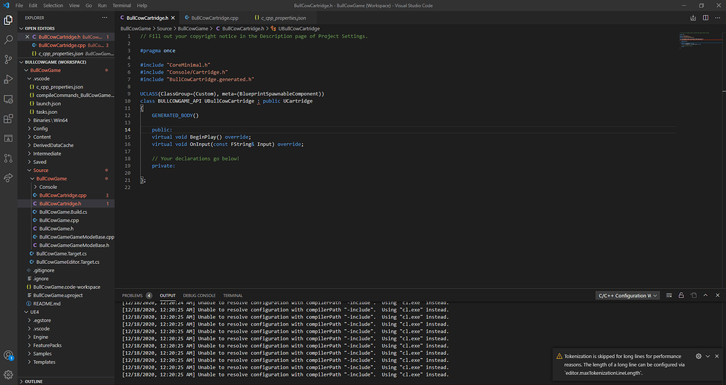 BullCowGame visual code issues - Ask - GameDev.tv