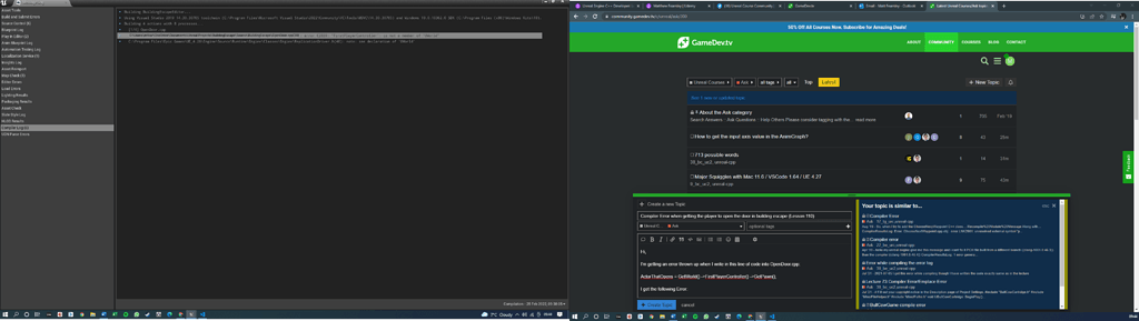 Compiler Error building escape (Lesson 110) - Ask - GameDev.tv