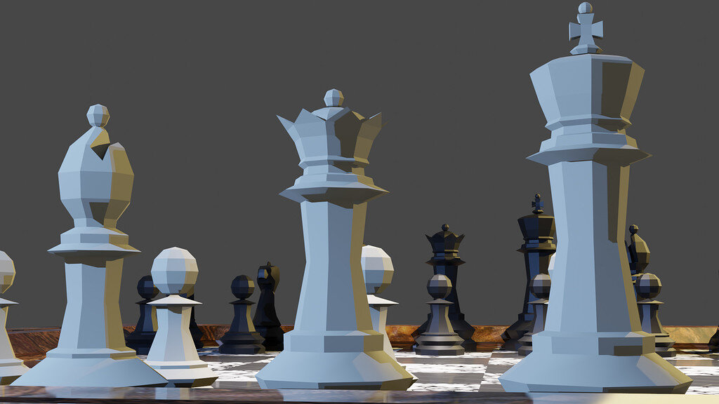 Chess board scene - 3 cameras - Show - GameDev.tv