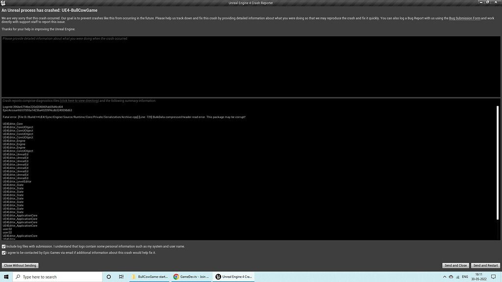 Unreal crashes - Show - GameDev.tv