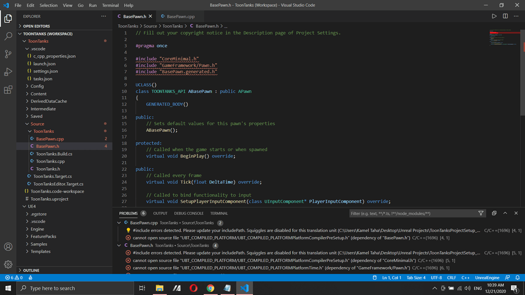 VS Code errors - Ask - GameDev.tv