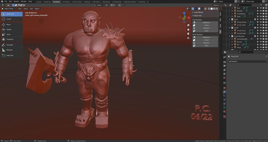 My progress with Orc model after about 3 weeks of work on my spare time ...