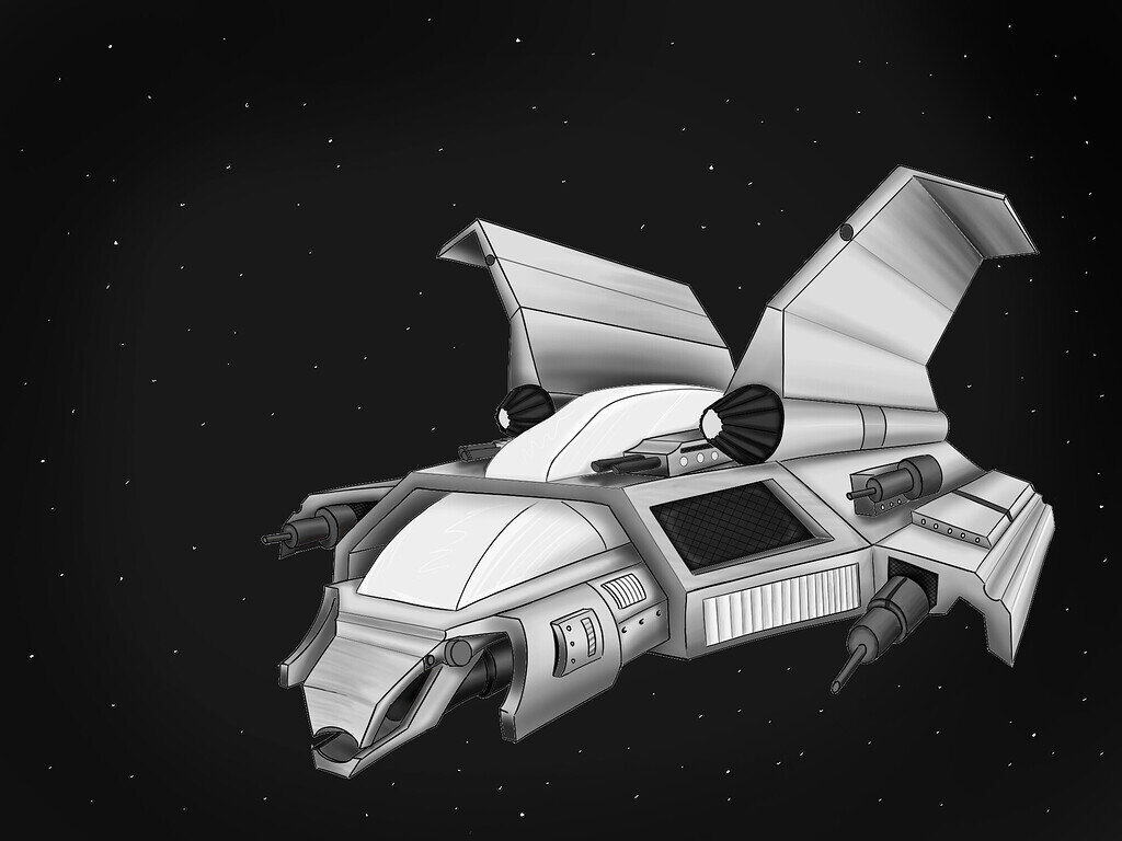 2 point perspective practice: Spaceship - Show - GameDev.tv