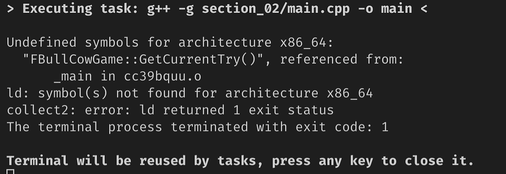 Undefined symbols for architecture x86_64 - Ask - GameDev.tv