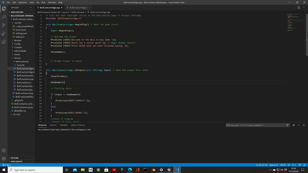 VSCode issue with variable colours and period functions - Ask - GameDev.tv