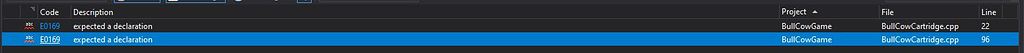 Lesson 69 of the Bull Cow Game - Header File causing Errors - Ask - GameDev.tv
