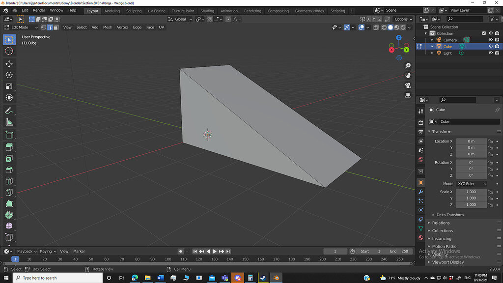 Section 2-3 Challenge - Wedge Model - Show - GameDev.tv